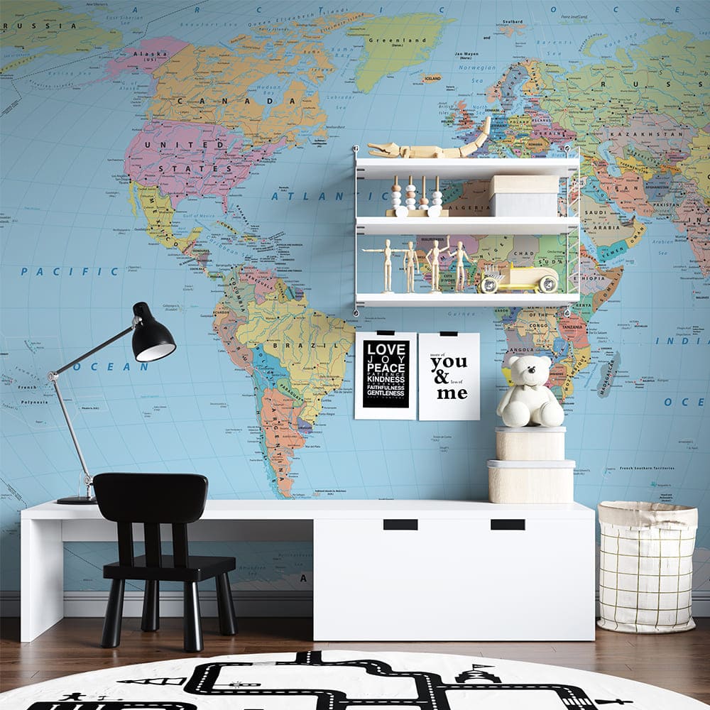Mapamundi | M-03 - Creadeco.cl - Papel Mural diseñado a Medida